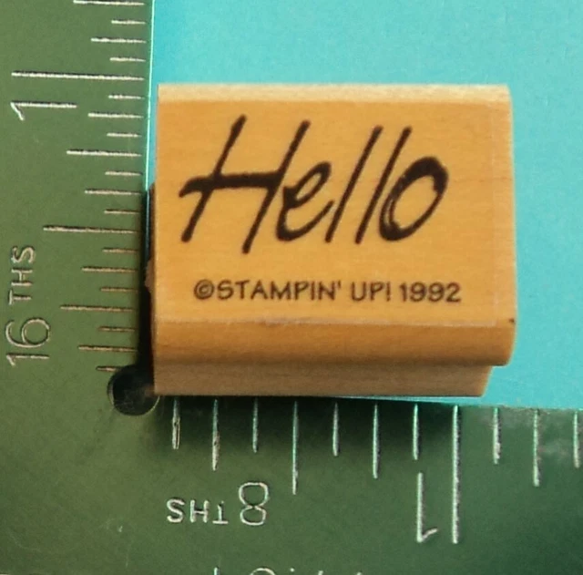 STAMPIN UP HELLO Saying Rubber Stamp #3 $2.40 - PicClick