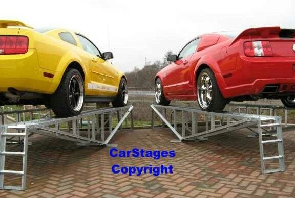 CAR REPAIR DISPLAY Ramps Cheap Tilting Seesaw Four Poster CarStages ...