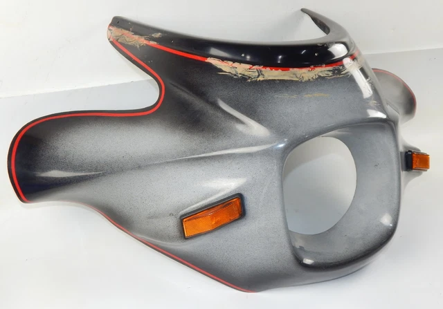 VINTAGE MOTORCYCLE FIBERGLASS Upper Windshield Fairing Gray Guzzi ...