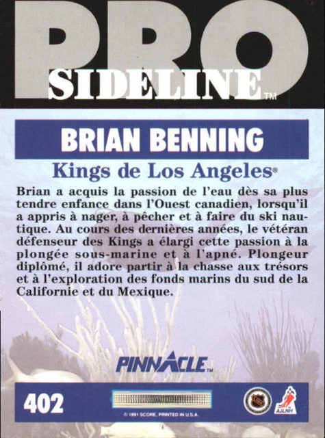 1991-92 (KINGS) PINNACLE Français #402 Brian Benning SL EUR 2,20 ...