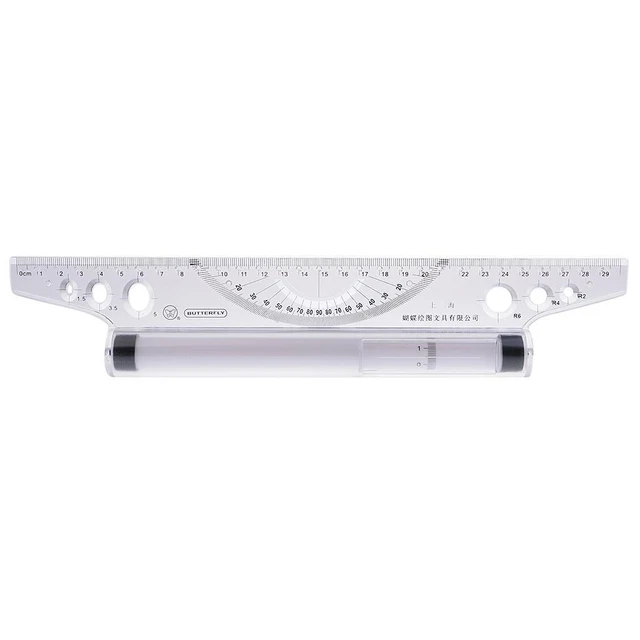 2-6PACK 30CM ROLLING Parallel Ruler Drawing Circles Angle Lines ...