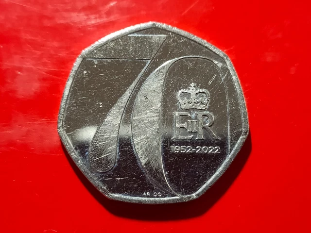 2022 70TH ANNIVERSARY Queen's Platinum Jubilee 50 Pence 50p Circulated ...