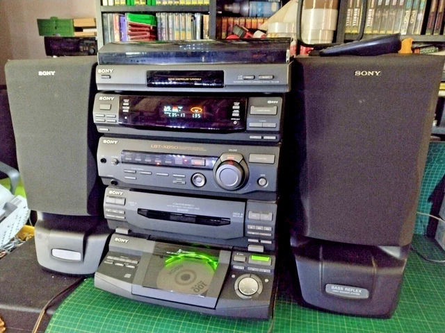SONY LBT-XB50 HI-FI Stereo System 5 CD Changer tape turntable remote ...