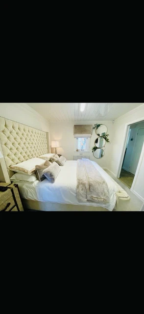 UPHOLSTERED KING GAS Lift Bed, End panel, Mattress, Dorma Topper, P&C £ ...