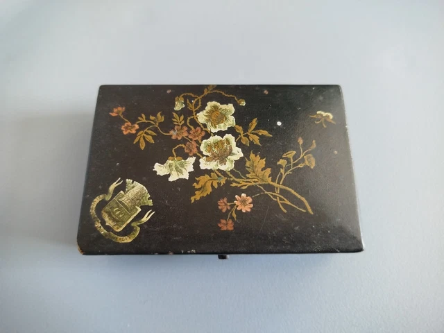 BOITE LAQUÉE PAPIER Mâché Décor Blason De Paris Fluctuat Nec Mergitur ...