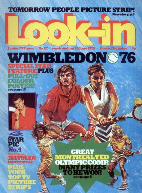LOOK-IN MAGAZINE 26 June 1976 . Tennis Wimbledon Front Cover . Batman ...