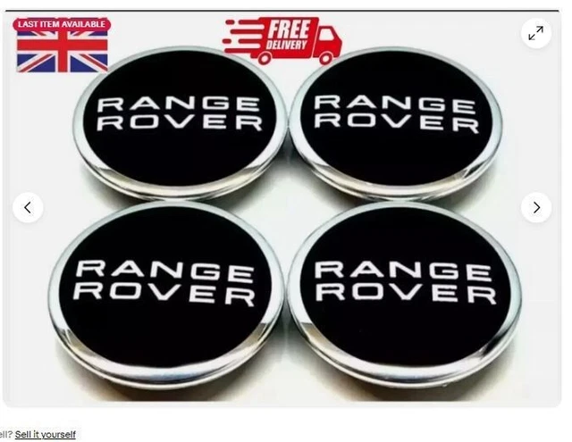 LAND ROVER RANGE Rover Wheel Centre Cap black And Chrome 63mm X4 £14.99 ...