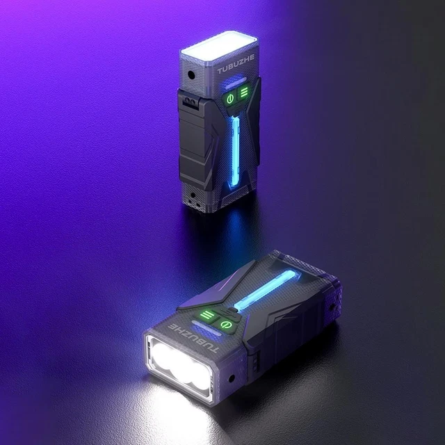 7-COLOR RGB LED Flashlight Magnetic USB-C Rechargeable Waterproof 9CF9 ...