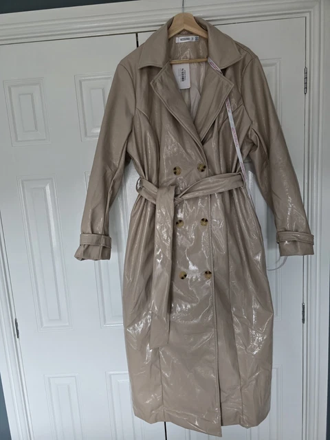 MISSGUIDED VINYL/FAUX LEATHER Trench Coat UK 16 £20.43 - PicClick UK