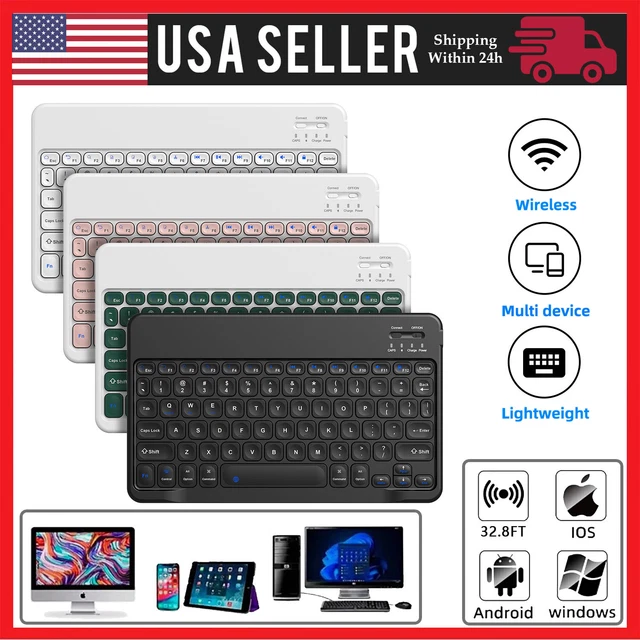WIRELESS BLUETOOTH KEYBOARD For Windows Android iOS PC Phone Tablet ...