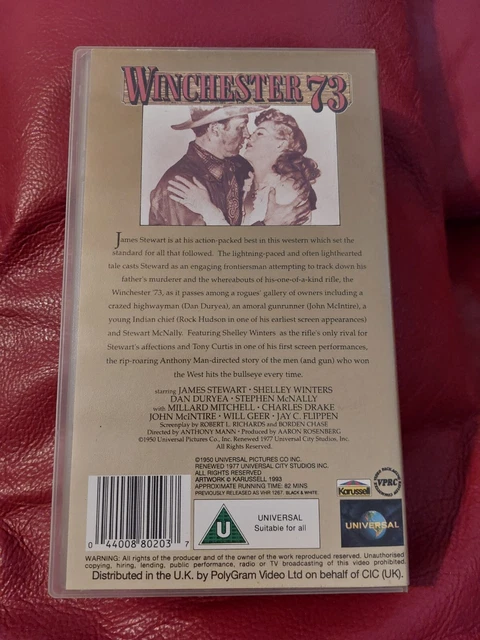 WINCHESTER 73 -STARRING James Stewart - Shelly Winters - PAL VHS Video ...