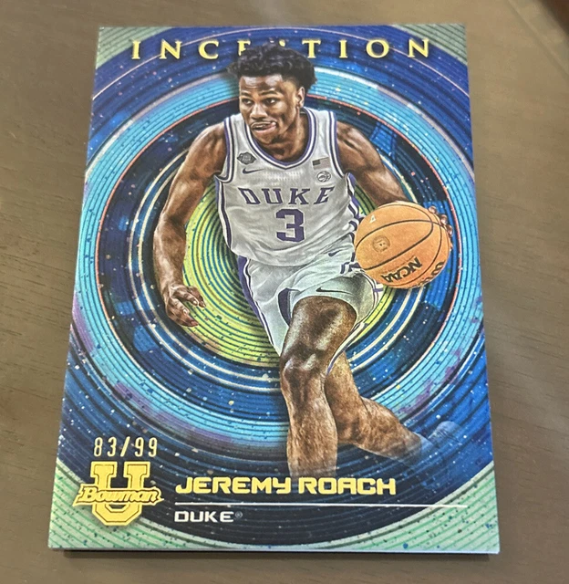 2022-23 BOWMAN INCEPTION University Jeremy Roach Blue Foil #d /99 Duke ...