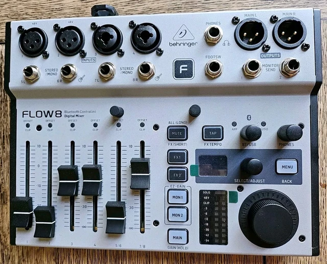 BEHRINGER FLOW 8 Digital Mixer Bluetooth USB Multi channel Audio ...