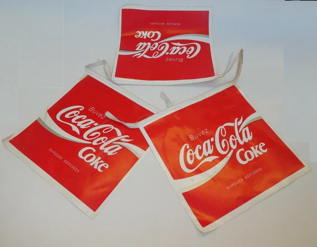 ANCIENNE BANDEROLE PUBLICITAIRE Coca Cola De Cafe De 3 Drapeaux 1980’S ...