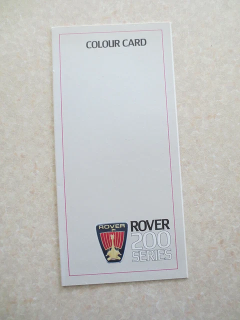 ROVER 200 SERIES car color card brochure - UK - - - $30.00 - PicClick AU