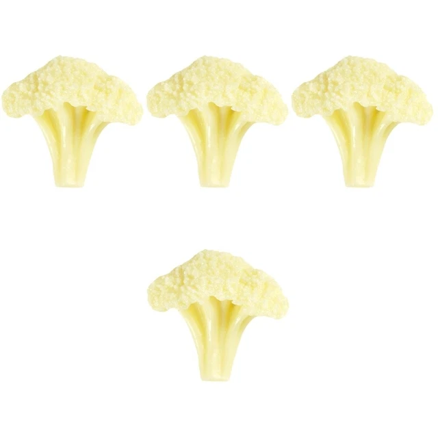 4 PACK ARTIFICIAL Broccoli Decors Lifelike Adornment Cauliflower Model ...