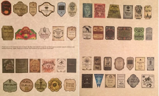 1.5” POLYJUICE POTION Sticker Labels Harry Potter Party Prop Pre-Cut ...