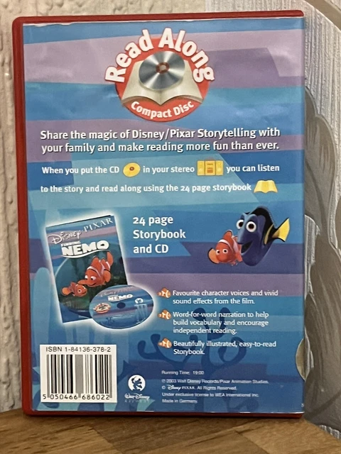 DISNEY PIXAR FINDING Nemo Read Along CD & 24pg Storybook 2003 Kids ...