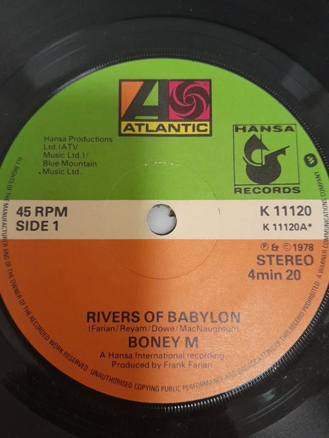 BONEY M - Rivers of Babylon/Brown girl in the ring on Atlantic label ...
