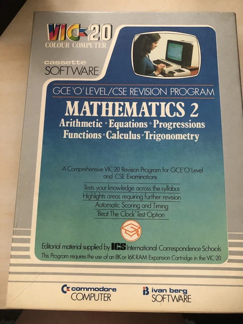 VIC-20 GCE ‘O’ Level/CSE Revision Program - Mathematics 2 £21.48 ...