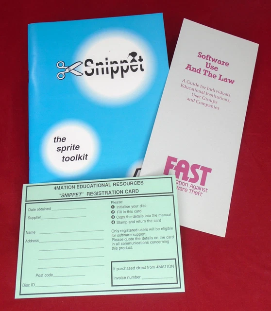 SNIPPET ANLEITUNG DIE Sprite Toolkit für Acorn Risc OS Von 4mation EUR ...