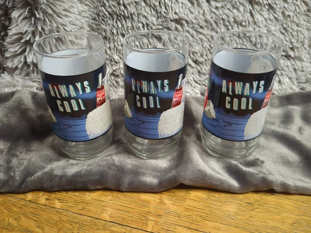VINTAGE COCA COLA Always Cool Polar Bear 16 oz Drink Glass 1995 LOT OF ...