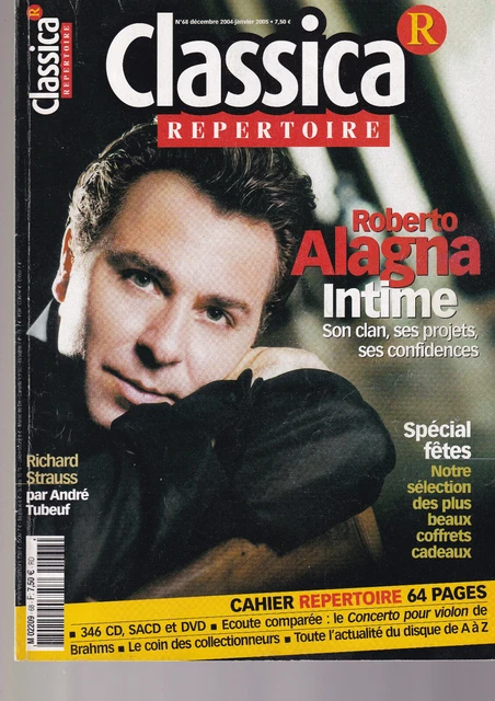 CLASSICA REPERTOIRE N°68 R. Alagna / Richard Strauss & A. Tubeuf ...