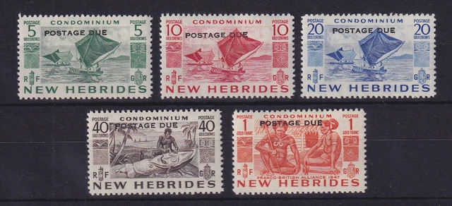 VANUATU / NEW Hebrides 1953 Postage Marks Mi. No. 26-30 Set Complete ...