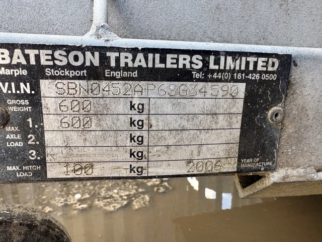 BATESON TRAILER 5X4 mower plant tip trailer tractor digger look bargain ...