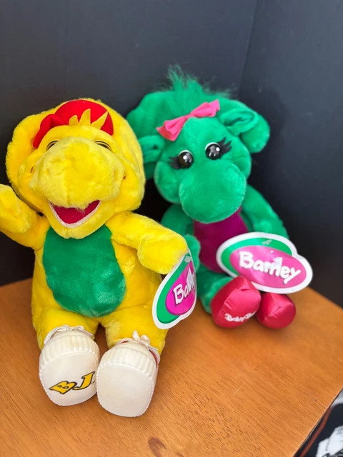 BABY BOP GREEN Dino & BJ Barney’s by Lyons, 1992 Plush Stuffies, New w ...
