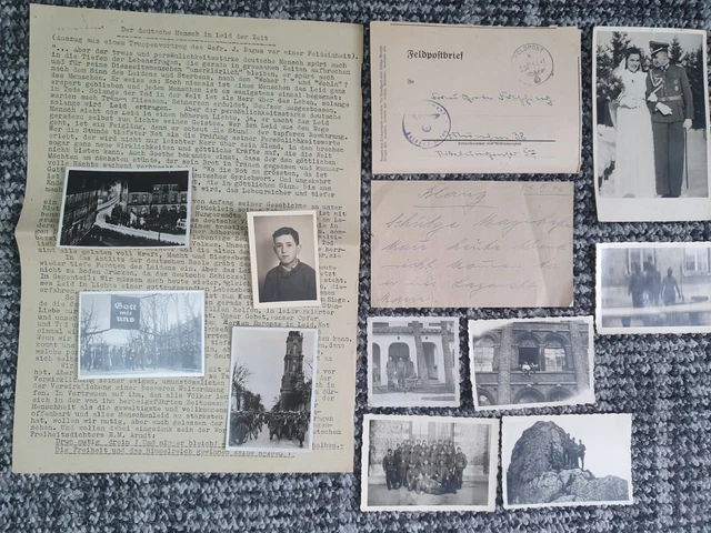 ORIGINAL GERMAN WW2 Soldiers Letter .Cigarette cards. Photos Typed ...