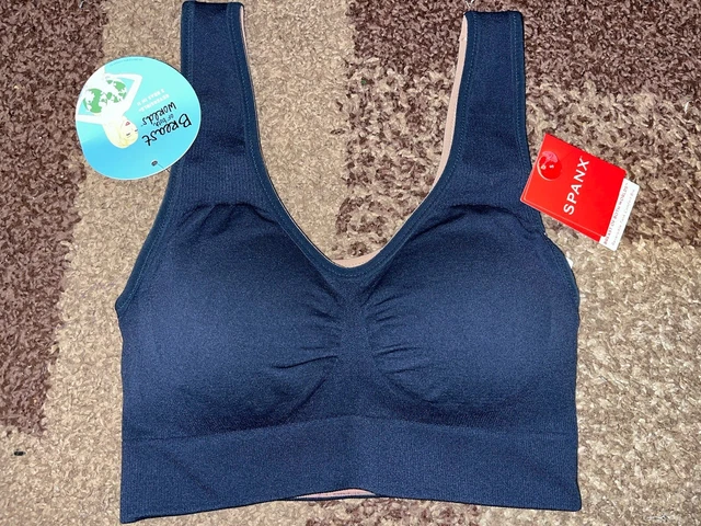 NWT SPANX BREAST of Both Worlds Reversible Tank Comfort Bra Small Navy ...