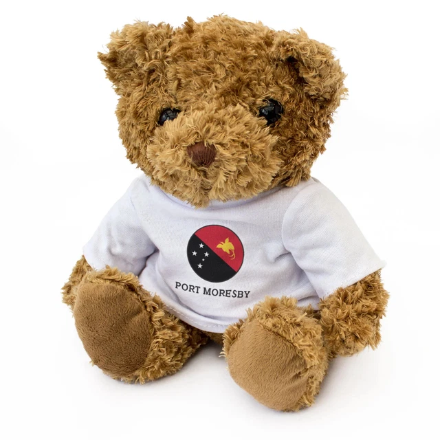 PORT MORESBY (PNG FLAG ROUNDEL) - Teddy Bear - Cute - Souvenir Gift ...