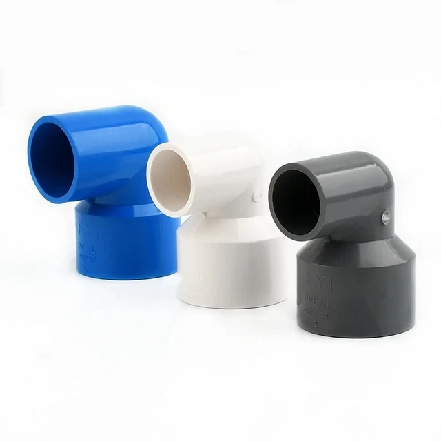 PVC 90° ELBOW Reducing Pipe Fitting Reducer Socket Connector Adapter ...