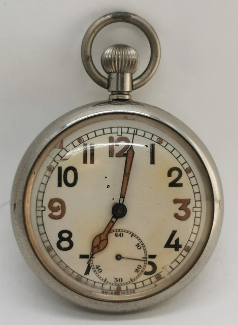 VTG 1940S WW2 British Military GSTP Cal FEF 40H Pocket Watch Spares Or ...