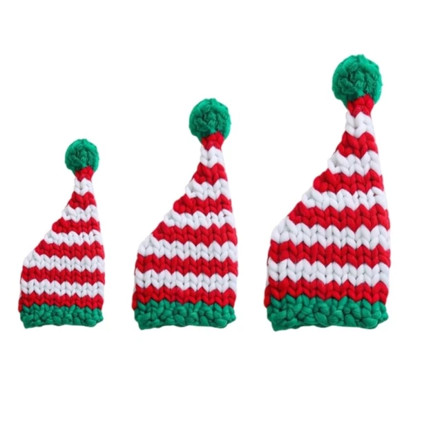 STRIPED SANTA HATS Holiday Theme Caps for Christmas Celebration Party ...