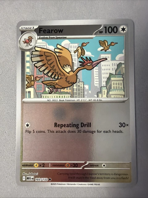 POKEMON TCG * Mega Evolution * 103/132 Fearow REVERSE HOLO COMMON * FRESH PK £1.95 - PicClick UK