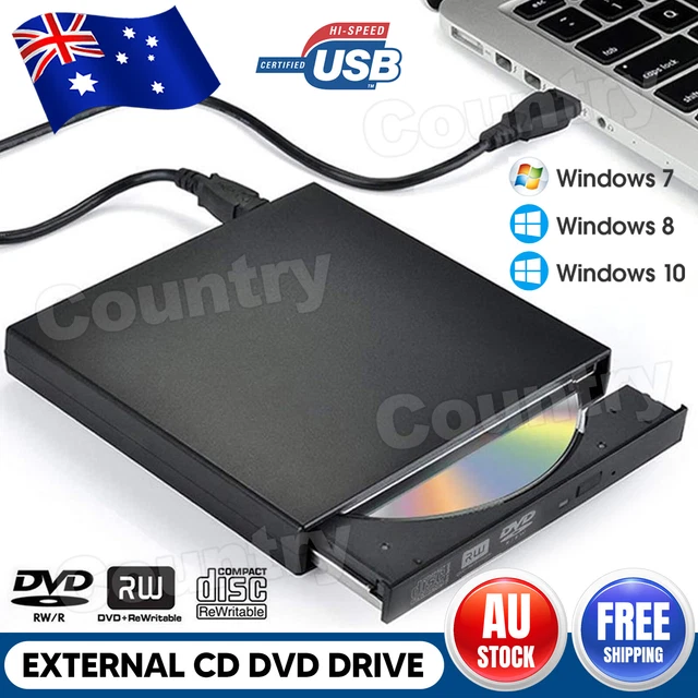 USB EXTERNAL CD DVD ROM Writer Burner Player Drive PC Laptop for ...