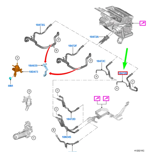 FORD TRANSIT MK4 Heizungswasserschlauch 2534085 GK31-18K579-AK NEU ...