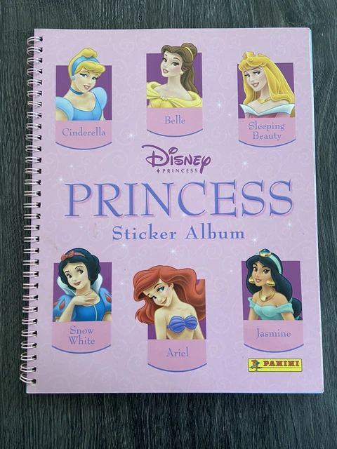 PANINI DISNEY PRINCESS Sticker Album 100% Complete Cinderella Belle ...