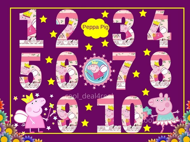 PEPPA PIG MATHS Educational Numbers 1-10 Poster Wall Chart Only Or ...