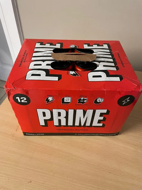 PRIME HYDRATION ENERGY drink tropical punch 12 cans Limited edition £40 ... PRIME HYDRATION ENERGY drink tropical punch 12 cans Limited edition £40 ...