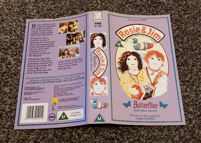 ROSIE & JIM Butterflies & Other Replacement Vhs Sleeve Insert Only No ...
