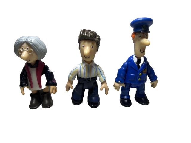 3PCS POSTMAN PAT Mrs Goggins Ben Taylor Figure 2.5” Toys Moving Parts ...