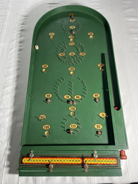 VINTAGE 1960S CHAD VALLEY BAGATELLE Pinball Game England Marbles EX ...