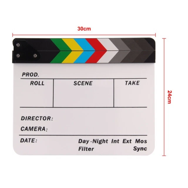 COLORFUL CLAPPERBOARD ACTION Scene Clapper Board Video Scene TV Movie ...