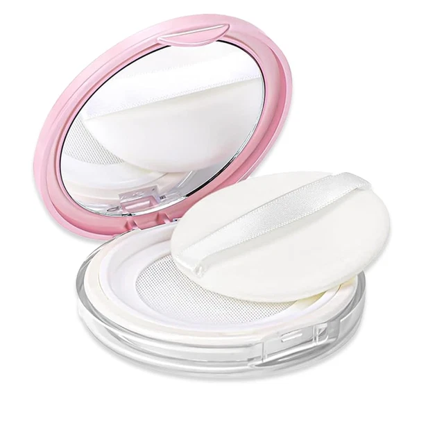 1PCS LEERE PUDERDOSE mit Puderquaste Reisepulverbehälter mit Spiegel ...