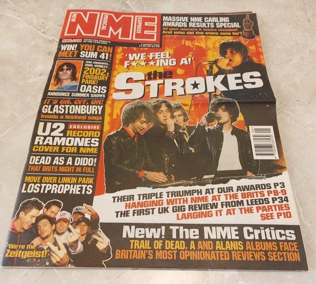 NME 2 MARCH 2002 The Strokes , U2 , Oasis , Glastonbury , Libertines ...