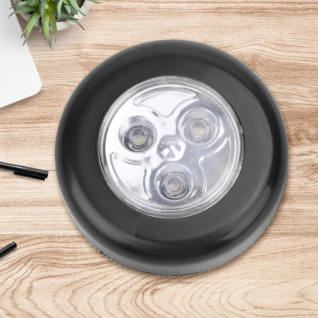 3 LED BATTERY Powered Stick Tap Touch Lamp Light Wall Kitchen Closet ...