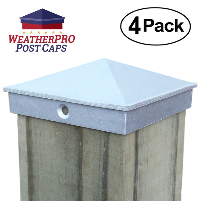 4X4 FENCE POST Caps - Deck, Mailbox, Light - Aluminum UNFINISHED 4-Pack ...